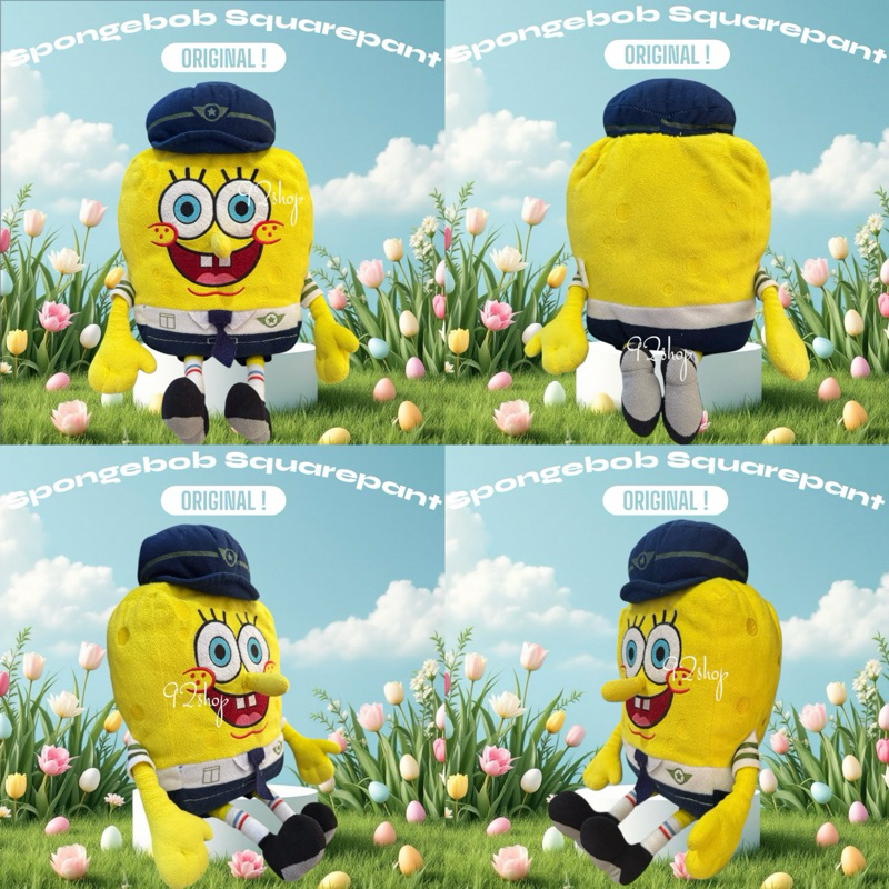 Jual Boneka Spongebob pilot costume besar 45 CM | Boneka Spongebob ...