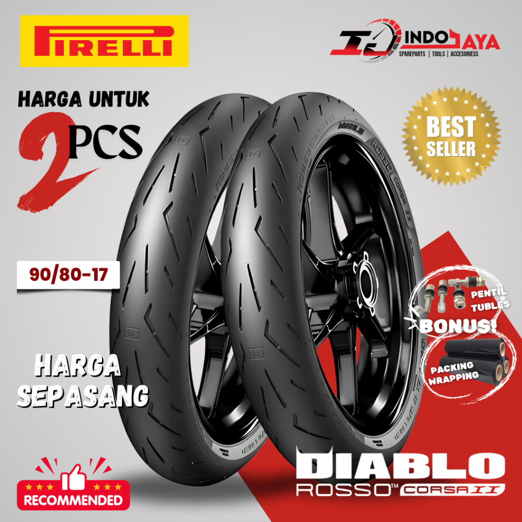 Jual [PAKET MURAH SEPASANG] BAN PIRELLI DIABLO ROSSO CORSA 2 ( 90/80-17 ) SOFT COMPOUND RING 17 ...