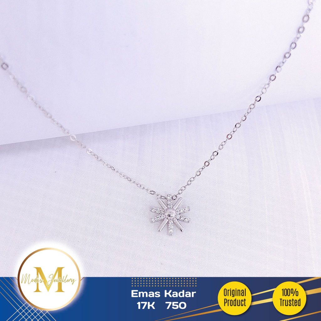 Jual MODIS JEWELLERY - Kalung Sun Flower Putih - Emas 17k 750 | Shopee ...