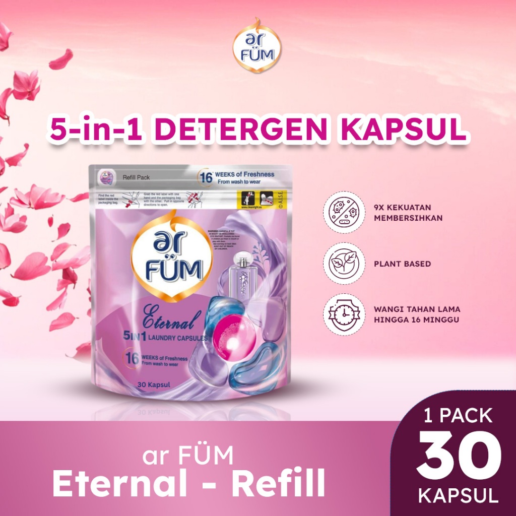 Jual ar FUM 5 In 1 Refill Detergen Kapsul - Isi 30pcs | Shopee Indonesia