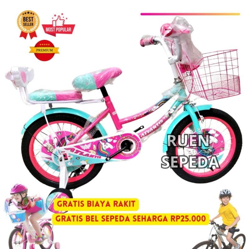 Jual Sepeda Anak Cewek Roda Empat Mini Atlantis Little Poni 16 Inch ...