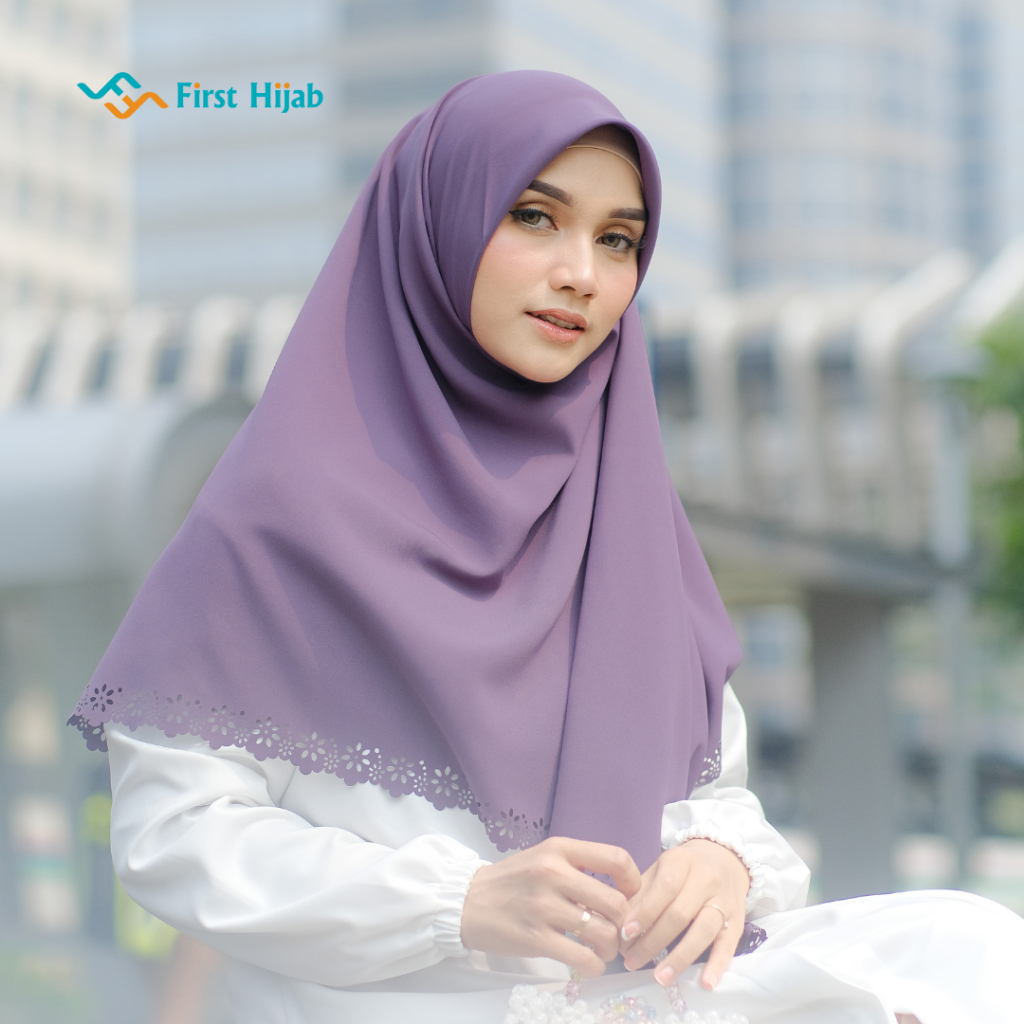 Jual FIRST HIJAB - Anima Hijab Segiempat Cutting Laser 130x130 cm Bahan ...
