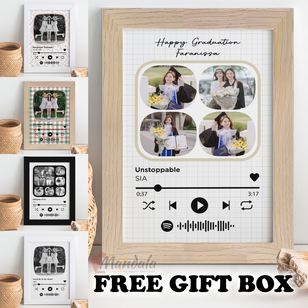 Jual Custom Frame Lagu Bingkai Foto Aesthetic Kado Ulang Tahun Cewek ...