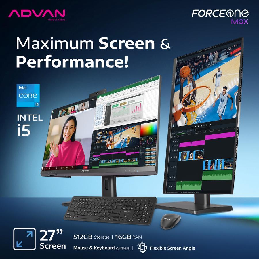 Jual Advan Force One Max AIO All-in-One PC Desktop 27" inch Intel i5 ...