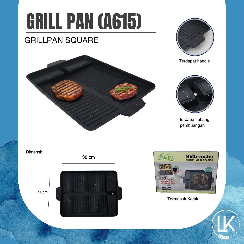 Jual Grillpan Square / WAJAN BBQ Type A615 untuk BBQ - Kitchenware ...