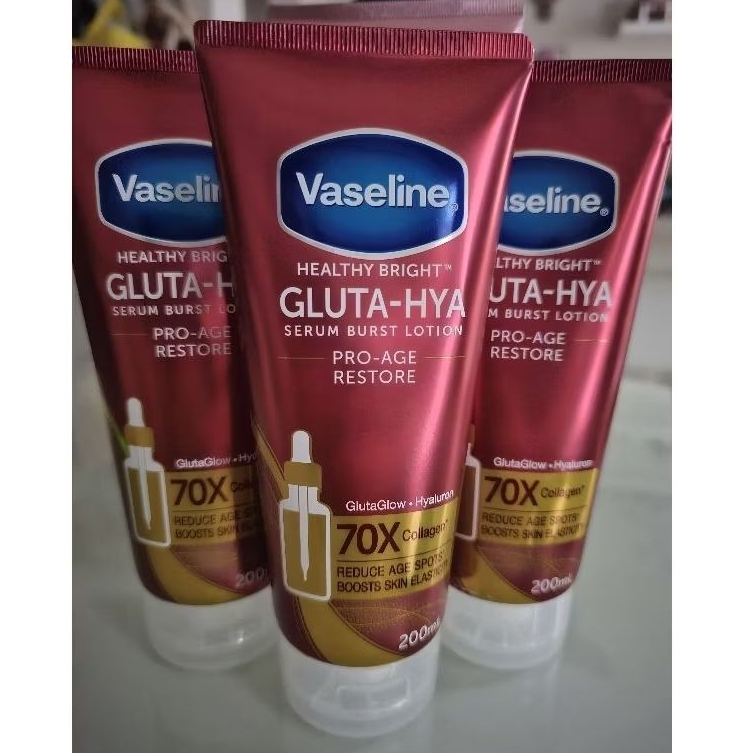 Jual vaseline gluta hya pro age restore 200ml lotion original | Shopee ...