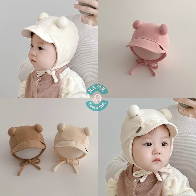 Jual 0-18 bln | Topi BONNET Anak Bayi Batita-FACE COVERED POM2 BALL DX ...