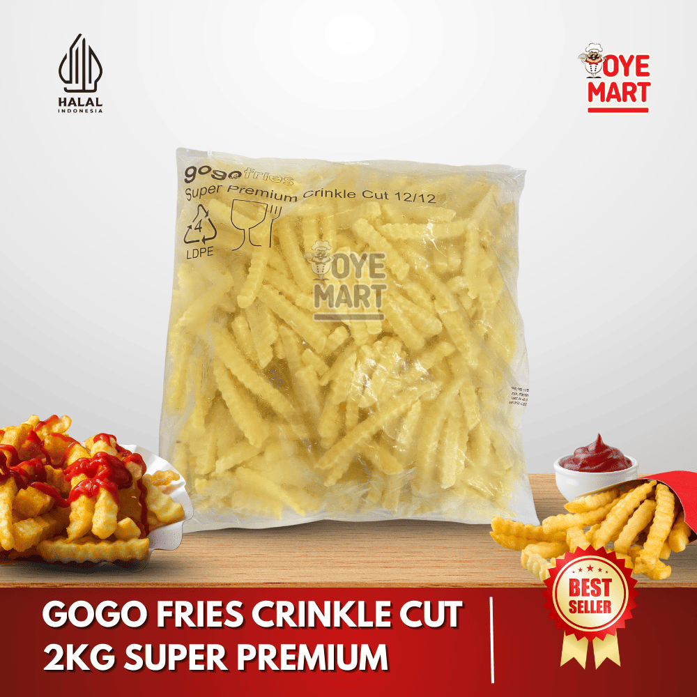Jual GOGO FRIES SUPER PREMIUM CRINKLE CUT 2KG/FRENCH FRIES KENTANG ...