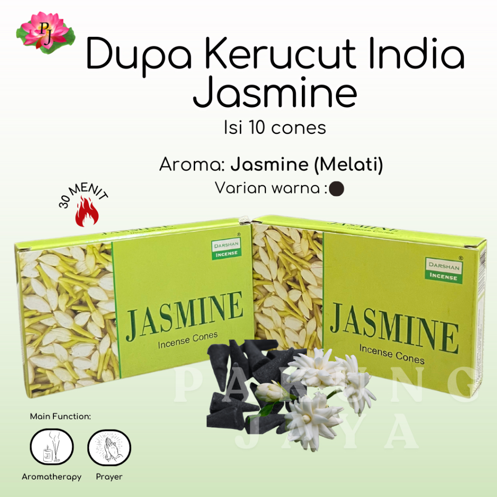 Jual Dupa Kerucut India Jasmine Darshan Incense/Hio Tumpeng Cone ...