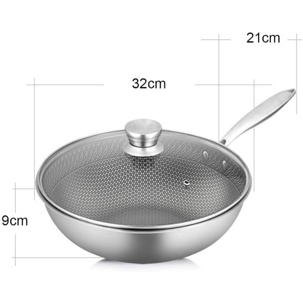 Jual Penggorengan|Stainless Steel dengan corak lebah(Honeycomb)dan tutup kaca| Gagang 32cm ...