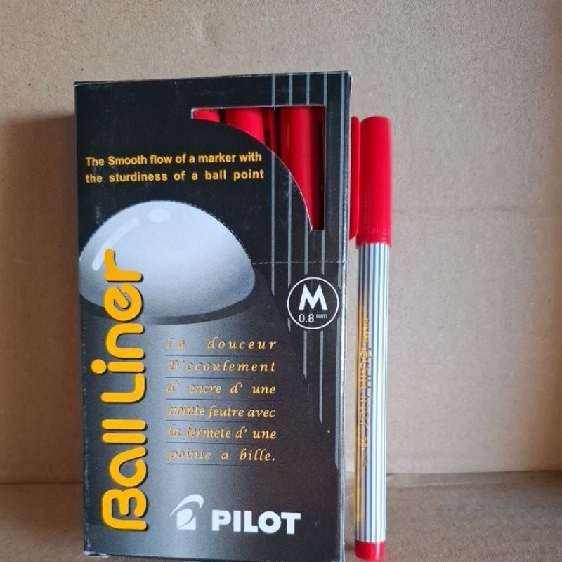 Jual (pcs) pen balliner Pilot 0.8mm (MERAH) | Shopee Indonesia
