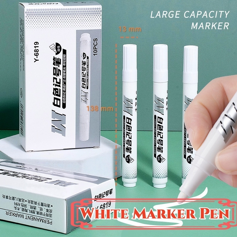 Jual SPIDOL PUTIH PERMANEN TAHAN AIR WHITE MARKER / PENA SPIDOL CAT ...