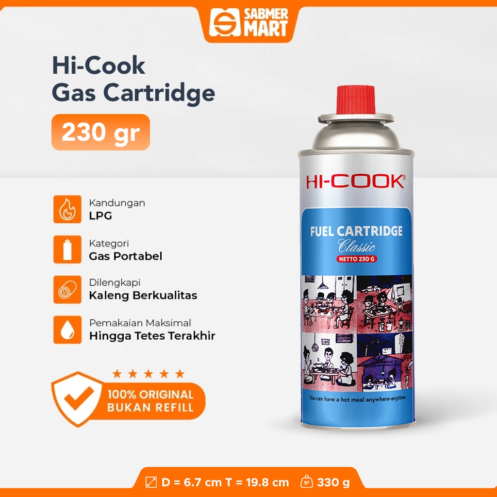 Jual Gas Portable Hi-Cook Original Baru 230 Gram | Shopee Indonesia