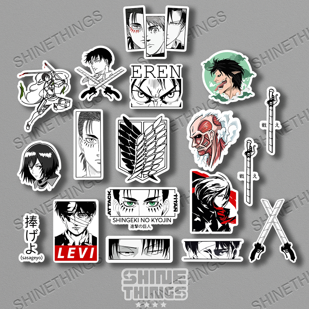 Jual sticker set stiker pack attack on titan AOT stiker vinyl | Shopee ...