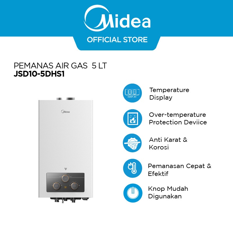Jual Midea Water Heater 5L Anti Dry Heating & Flame Out Protection ...