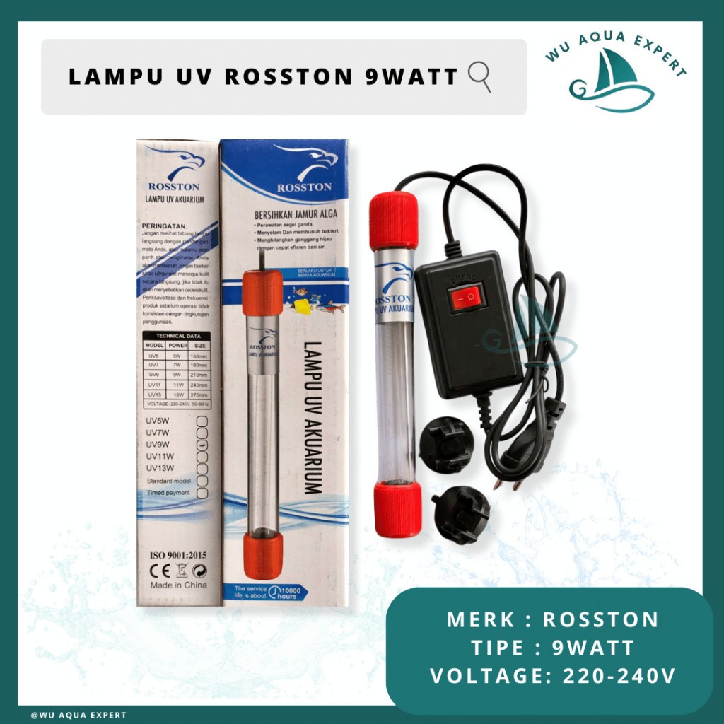 Jual Lampu UV anti bakteri lumut YMN ROSSTON UV 5watt 7watt 9watt ...