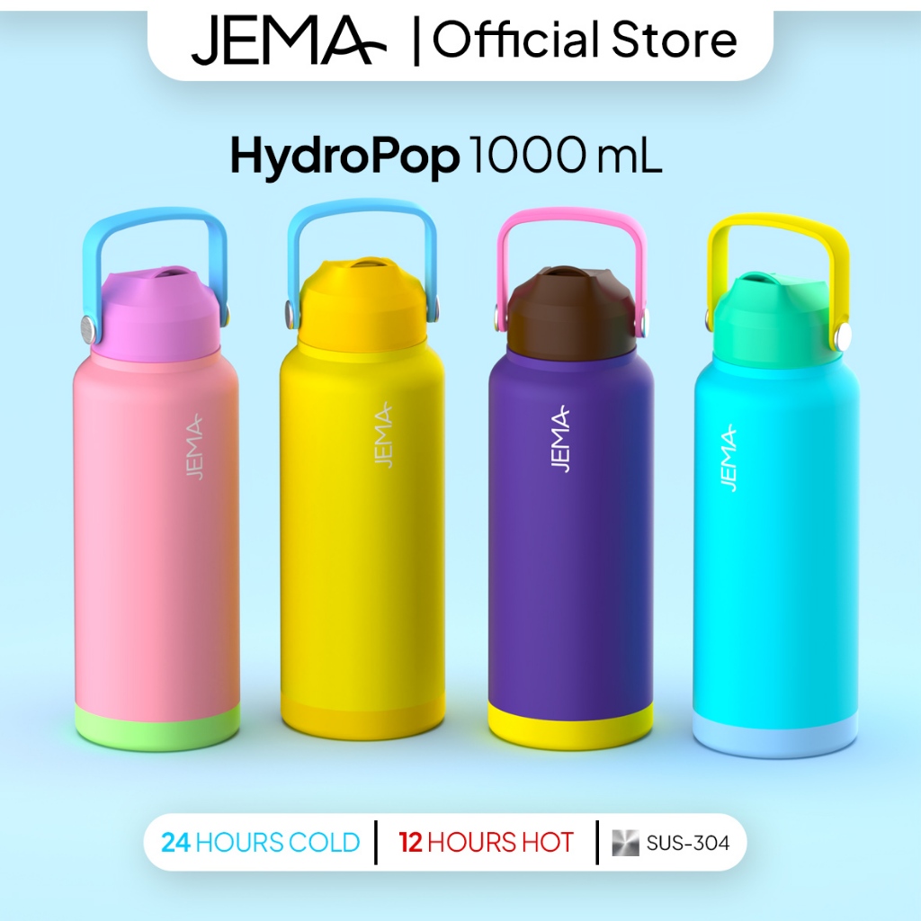 Jual JEMA Tumbler Stainless 1000 ML HydroPop Coffee Thermos Flask ...