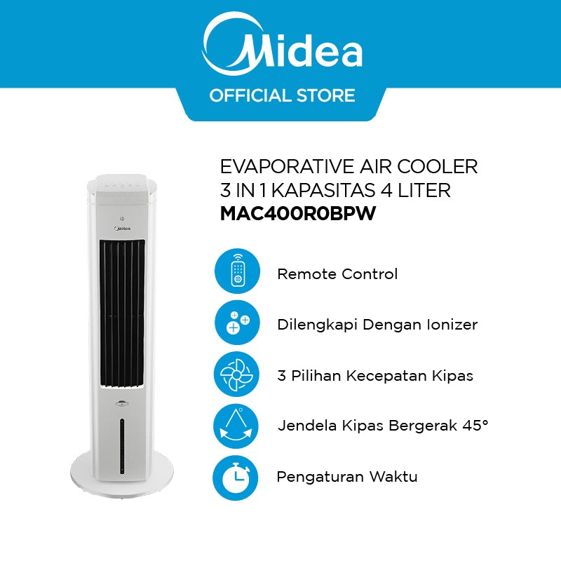 Jual Midea 3-in-1 Evaporative Air Cooler - MAC400R0BPW (4L) - Remote ...