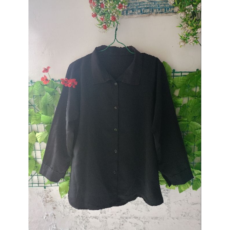 Jual Kemeja Hitam Basic -preloved- | Shopee Indonesia