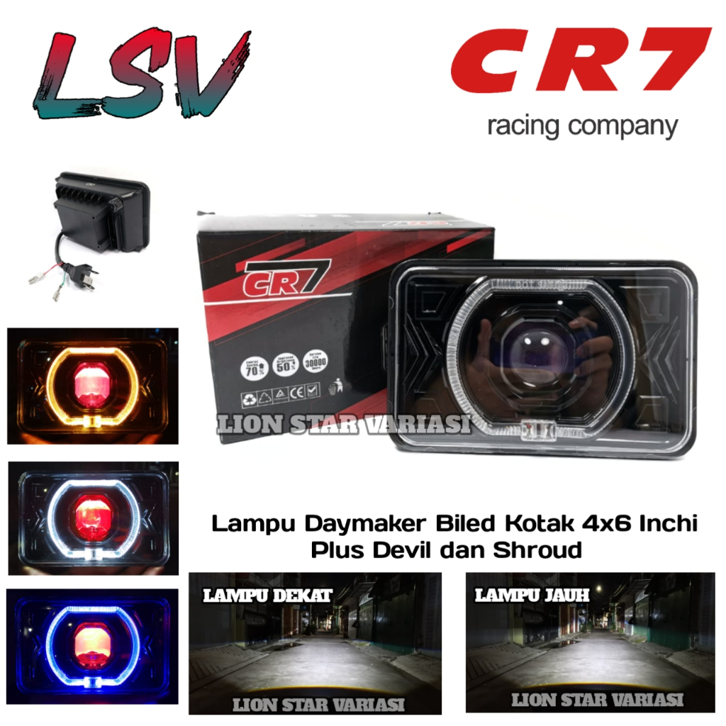 Jual Lampu Biled Kotak Headlamp Daimaker Biled 6 Inch Model Kotak Plus ...