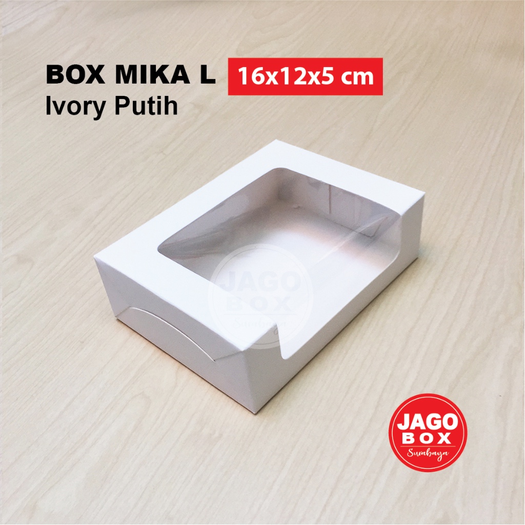 Jual Box Kotak Kue Snack Mika L 16x12x5 cm IVORY PUTIH | Shopee Indonesia