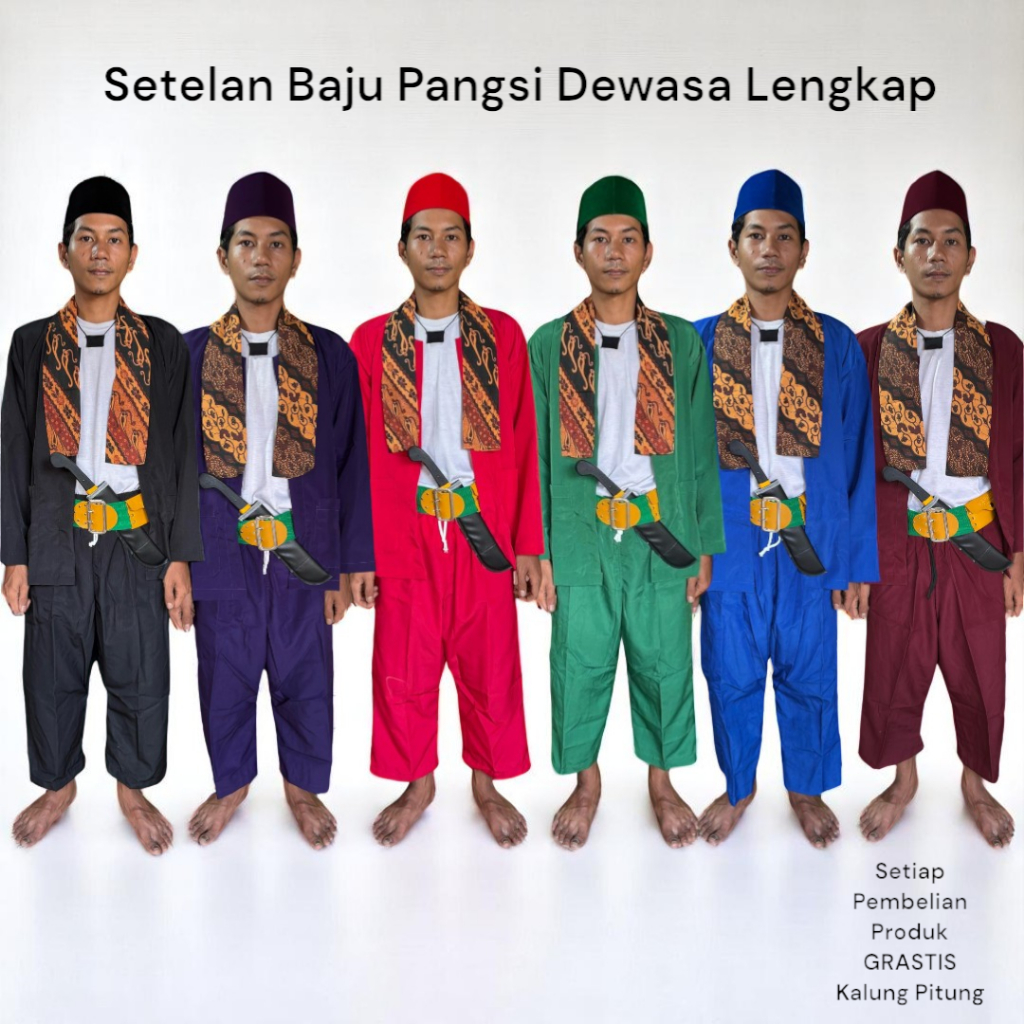 Jual Baju Pangsi Dewasa (Setelan+Sabuk+Peci+Golok Mainan+Selendang)Baju ...