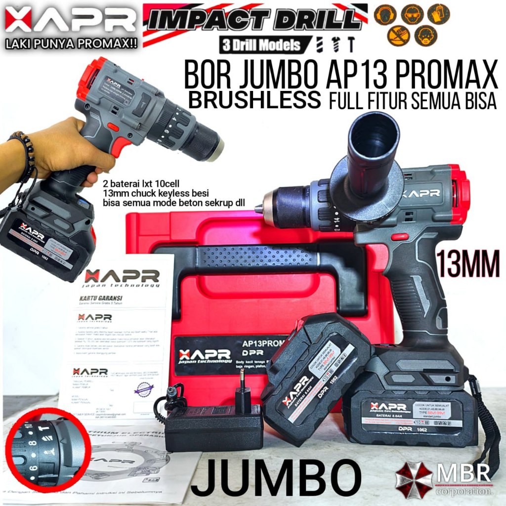 Jual APR JAPAN BOR BATERAI JUMBO 13MM AP13PROMAX Garansi Resmi 5Tahun ...
