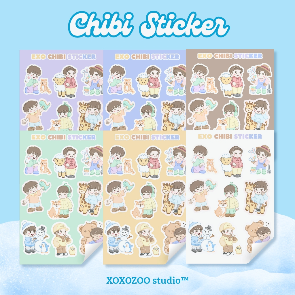 Jual EXO Chibi Animal Fanart Sticker Vinyl | Shopee Indonesia