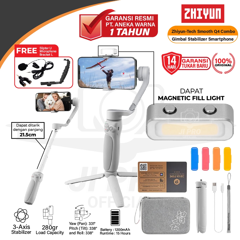 Jual Zhiyun Smooth Q4 Basic / Combo 3-axis Handheld Gimbal Stabilizer HP Smartphone Zhiyuntech ...
