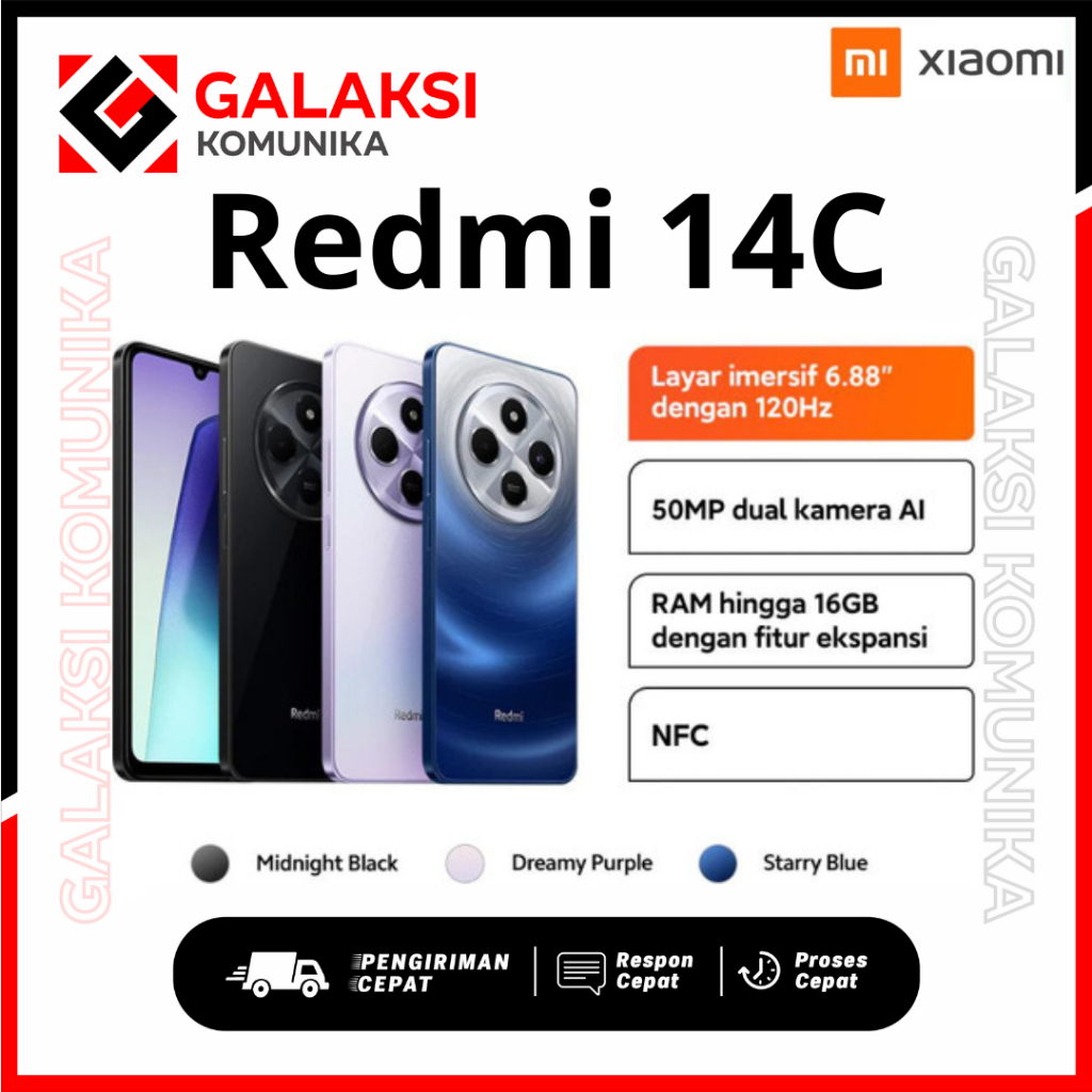 Jual Xiaomi Redmi 14C NFC 8/256GB ( +8GB Extended Ram ) Garansi Resmi ...