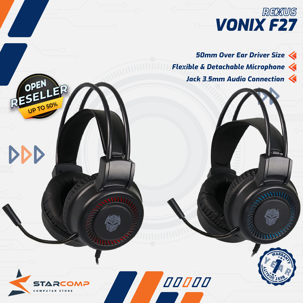 Jual Rexus F27 Headset Gaming Vonix Built-in Microphone | Shopee Indonesia