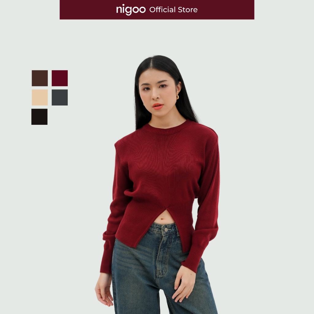Jual NIGOO Erin Top Sweater Atasan Knitwear wanita | Shopee Indonesia
