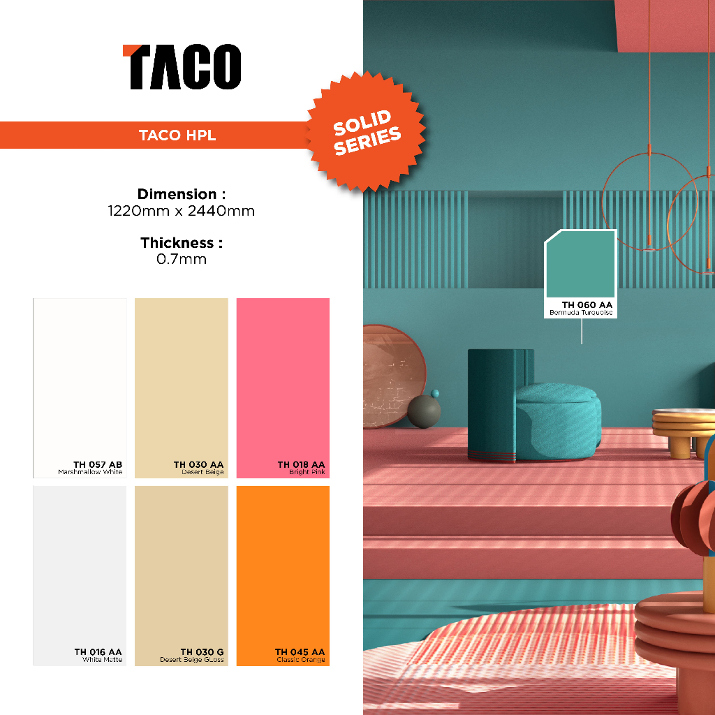 Jual TACO Laminate HPL Solid / Motif Kayu / Pattern per 1 lembar 122 CM ...