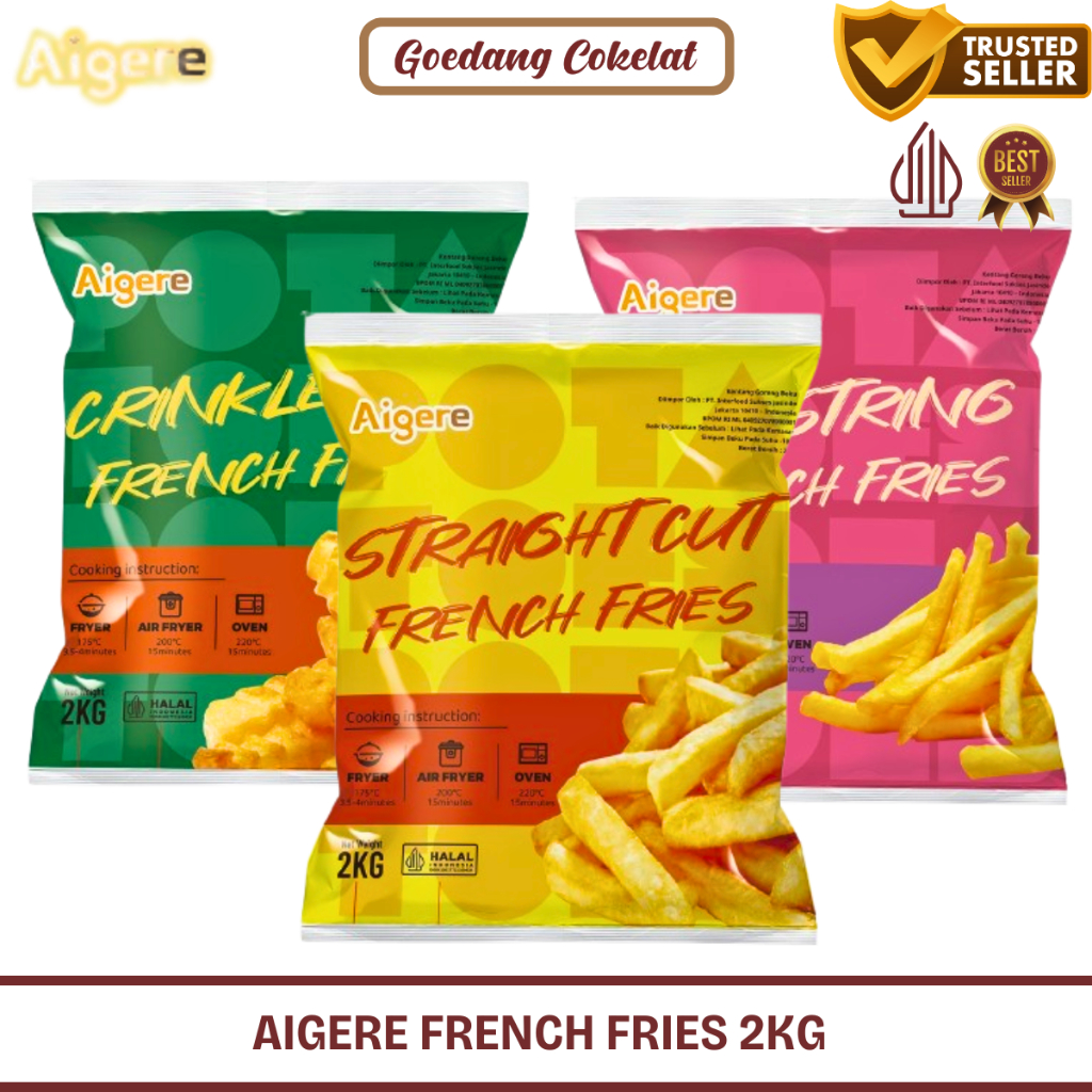 Jual Kentang Goreng Frozen 2Kg AIGERE French Fries Shoestring Crinkle Cut Straight Cut 2 Kg ...