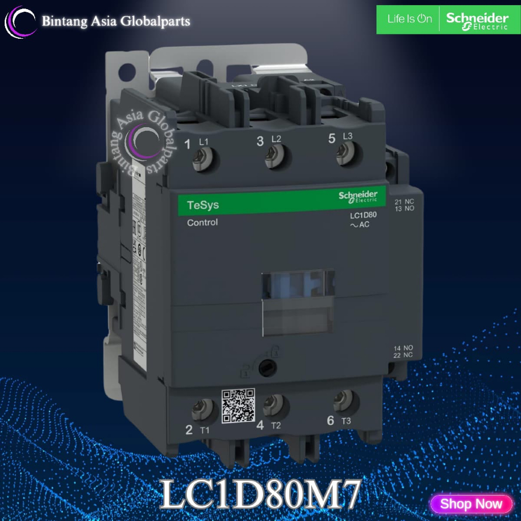 Jual Kontaktor 3p 80a Schneider LC1D80M7 220v Original / Kontaktor 3 Phase 80 Ampere LC1D80 ...