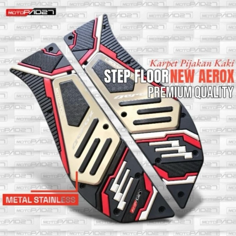 Jual Karpet Pijakan Alas Kaki kombinasi stainless Motor Yamaha New Aerox 155 tahun 2017 2018 ...