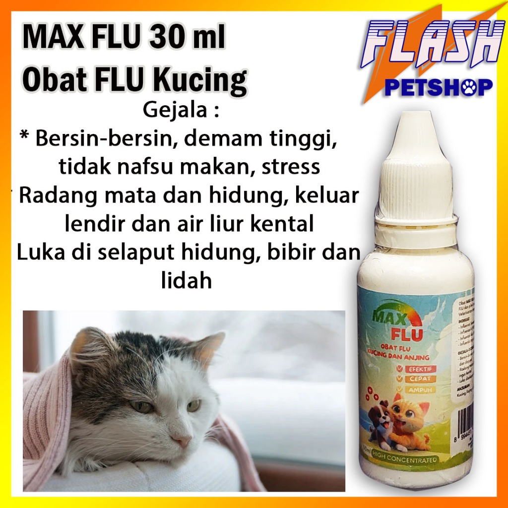Jual Obat Flu batuk PILEK Kucing MAX FLU 30 ml LEBIH BANYAK dari yang ...