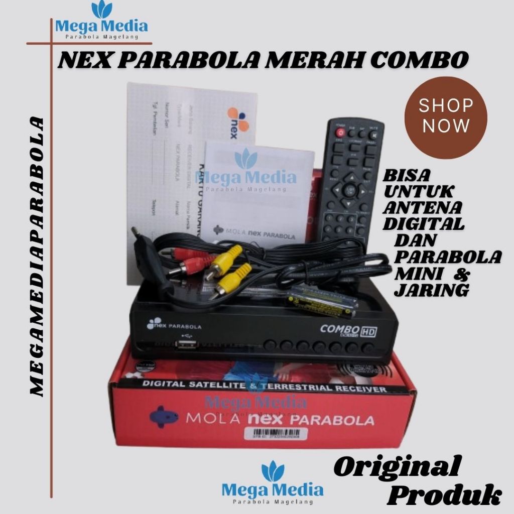 Jual Receiver Nex Parabola Merah Combo DVBS2 DVBT2 Hybrid Parabola dan ...