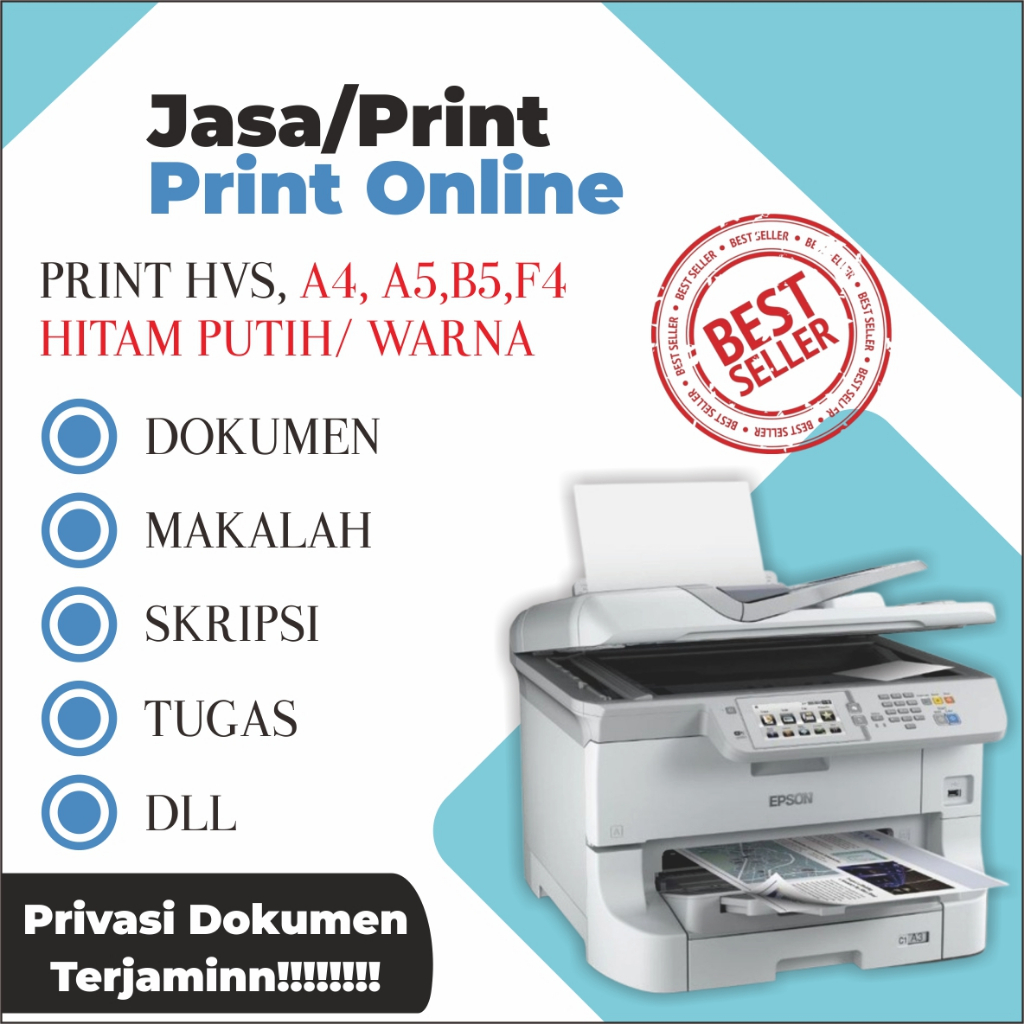 Jual CETAK KILAT DOKUMEN ONLINE A4/F4/A5 MURAH: PRINT SKRIPSI, MAKALAH, TUGAS WARNA/BW | Shopee ...
