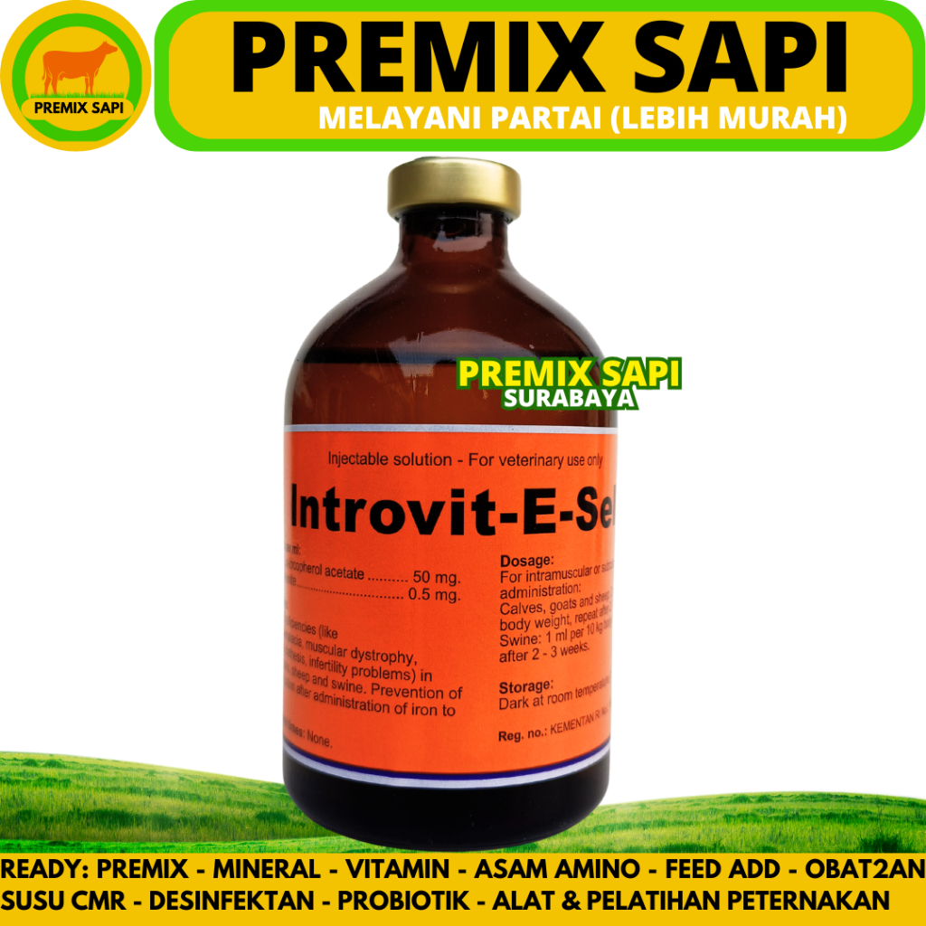 Jual INTROVIT E SELEN 100 ML - Vitamin E Selenium Hewan Meningkatkan ...