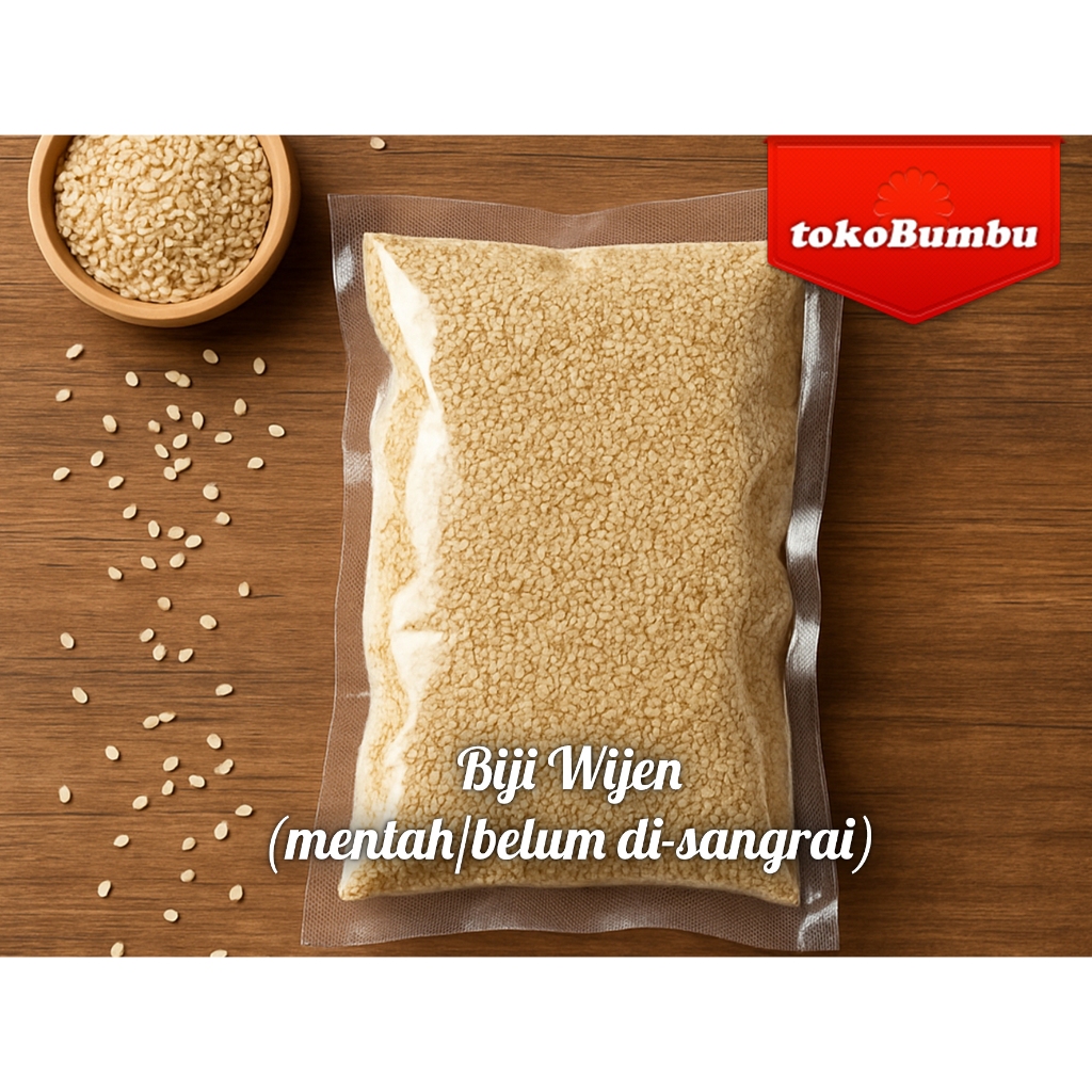 Jual Biji Wijen Putih bersih dan bagus kemasan repack 100gr, 500gr atau ...