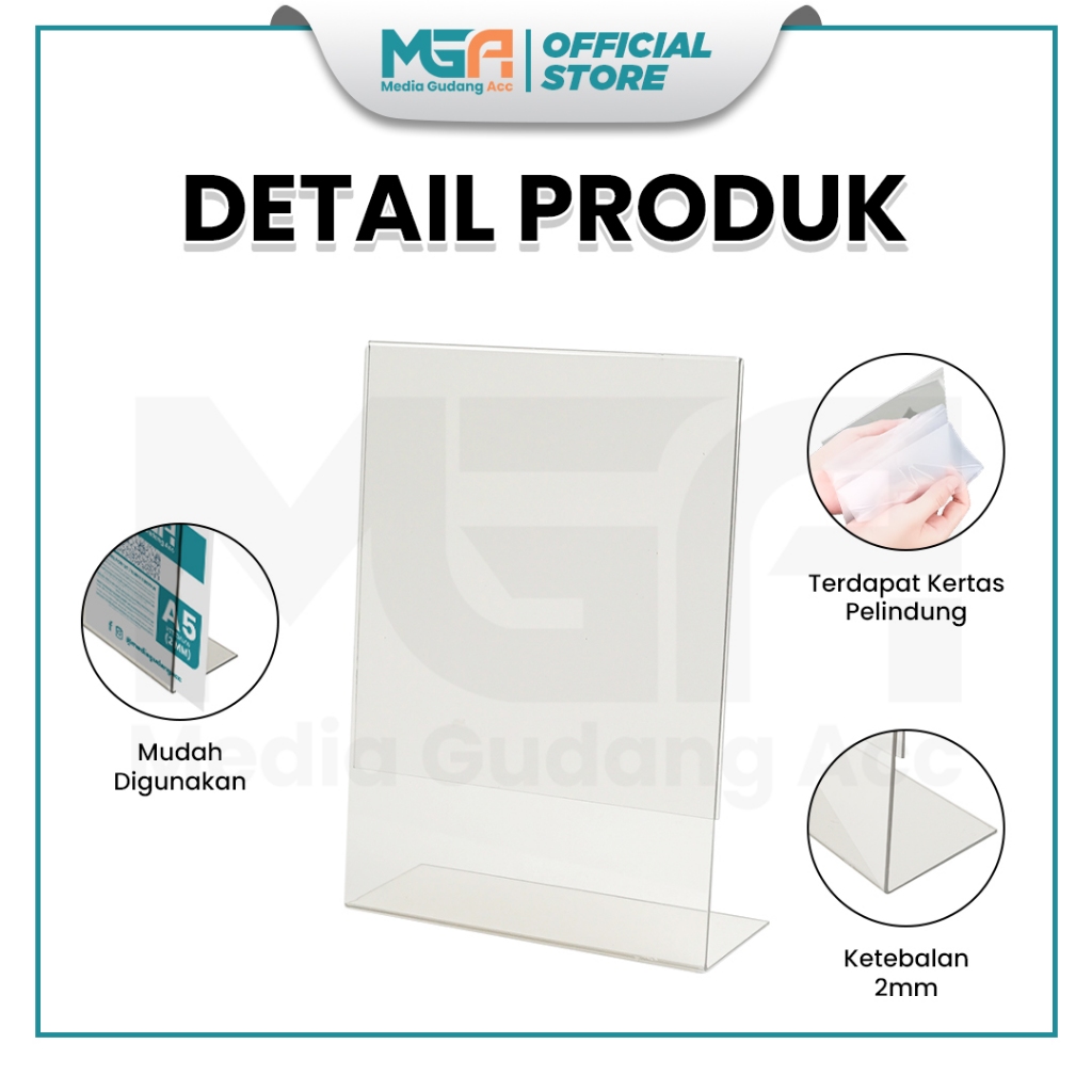 Jual Tempat Brosur A5 Potrait Tipe L Akrilik 2mm - Tent Holder / Tent ...