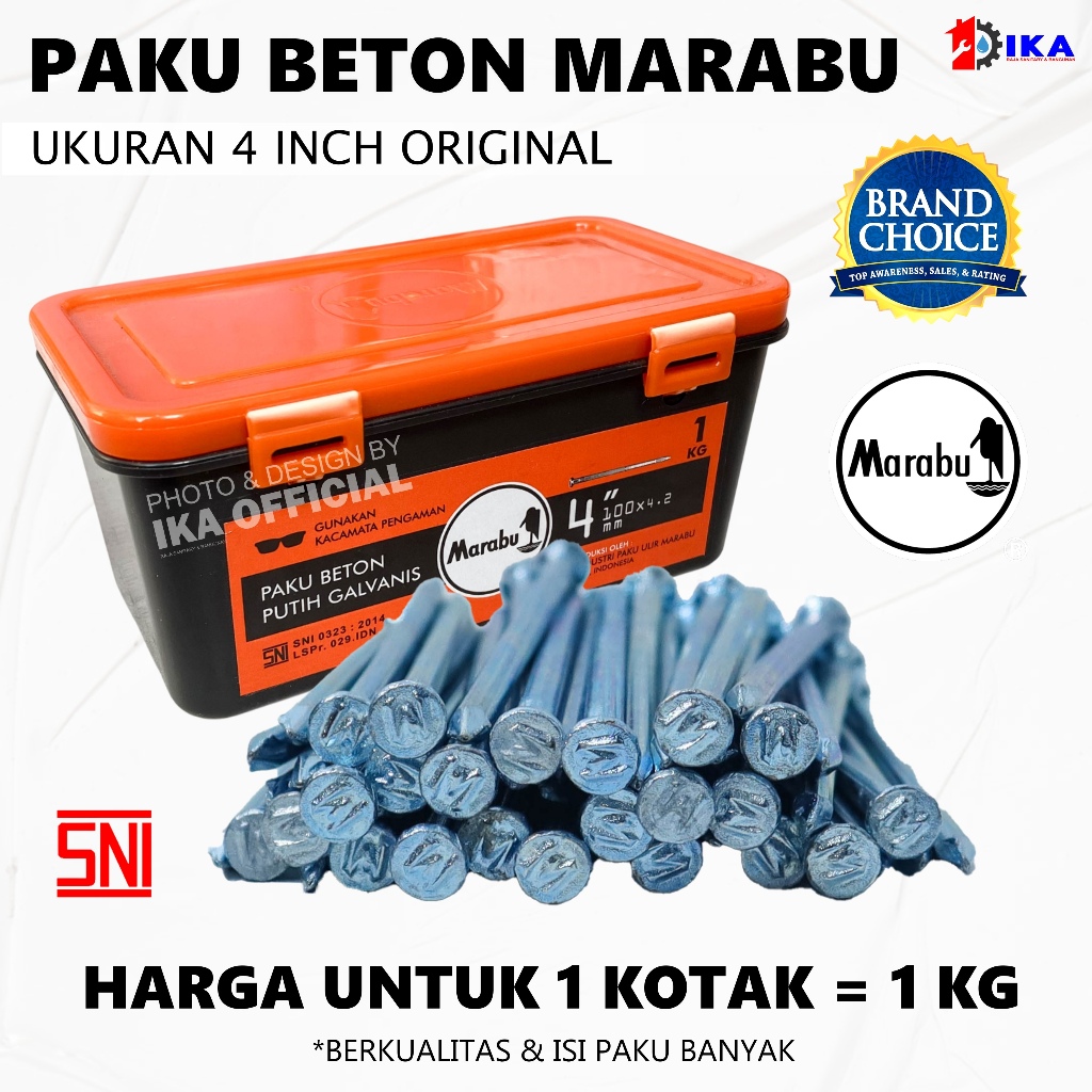 Jual PAKU BETON MARABU / PAKU BETON GALVANIS / PAKU TEMBOK 4 Inch / 1 ...