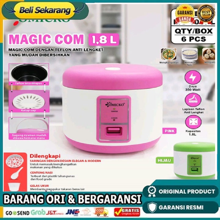 Jual Omicko MC101PL Rice Cooker / Magic Com 1.8 dan 1,2 Liter 3 in 1 ...