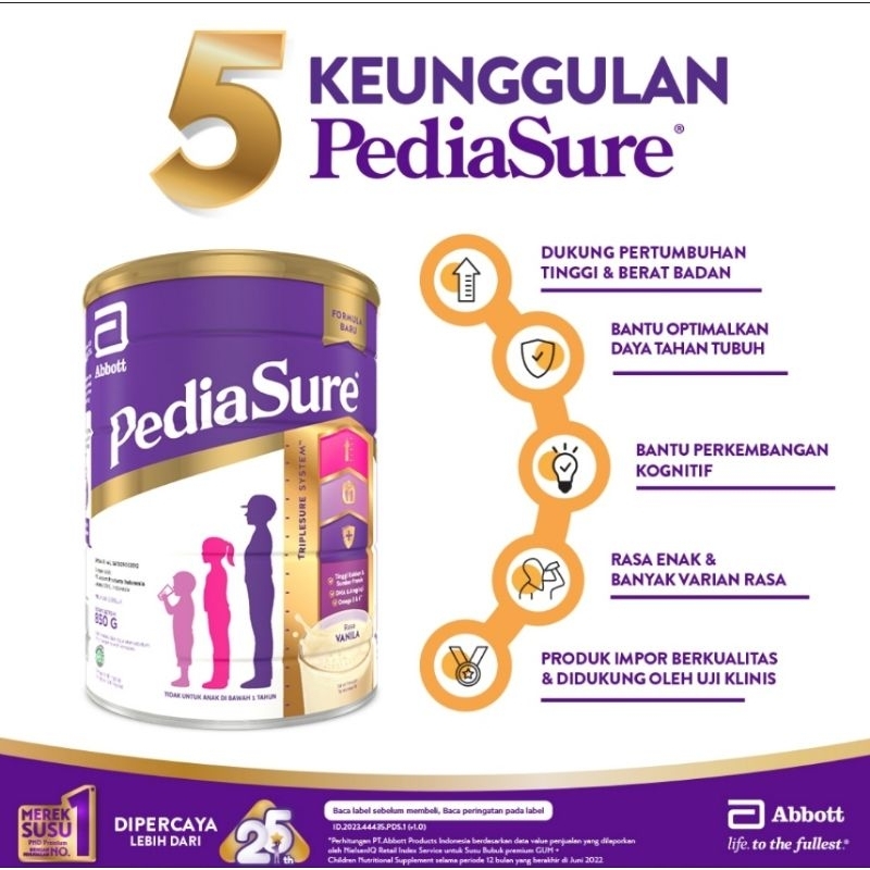 Jual Pediasure Triple Sure 800gr vanila(1-10 Tahun) - Nutrisi Pertumbuhan | Shopee Indonesia