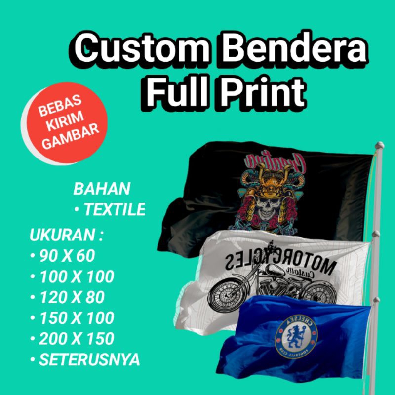 Jual Promo Cetak Bendera Full Print Satuan Bahan Textile Import Logo ...
