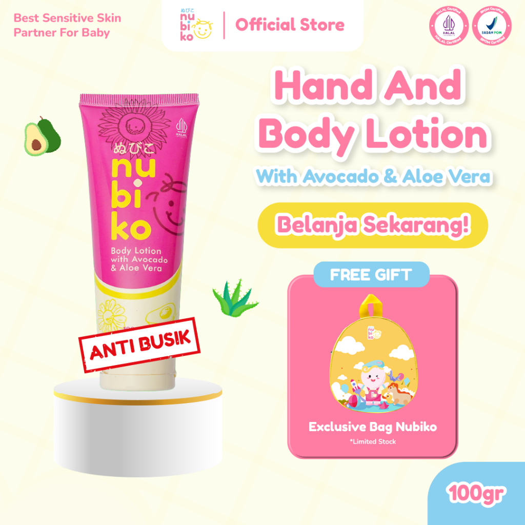 Jual NUBIKO Hand Body Lotion With Avocado Aloe Vera Pelembab Kulit Anak ...