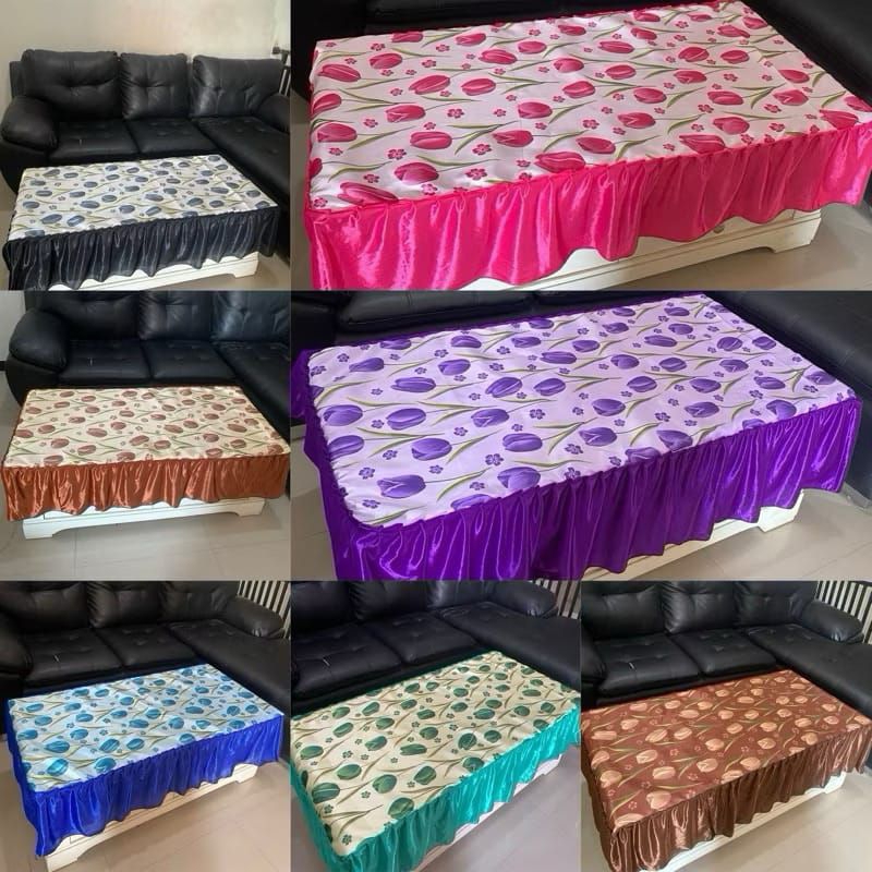 Jual Taplak Meja Rumbai Motif Tulip / Taplak Meja Ruang Tamu Motif ...