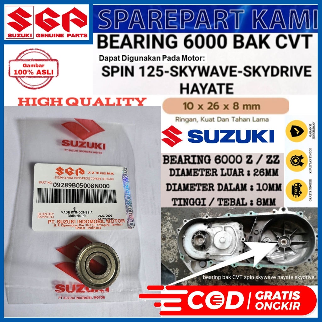 Jual BEARING BAK CVT LAHAR 6000 Z ZZ LAHER SUZUKI SPIN SKYWAVE SKYDRIVE HAYATE 125 ORIGINAL KOYO ...