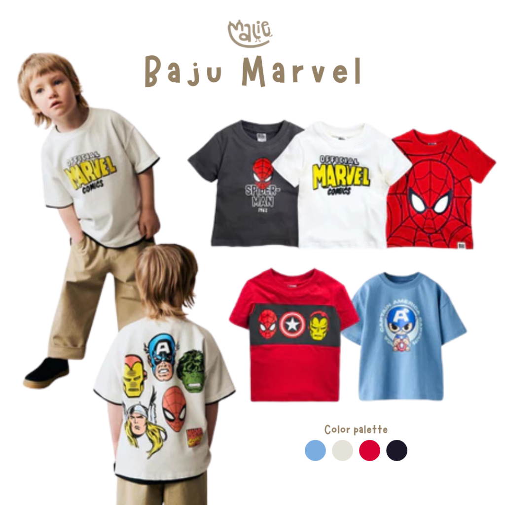 Jual Kaos Anak Laki Laki Malie 2-10 Tahun Marvel [09] | Shopee Indonesia